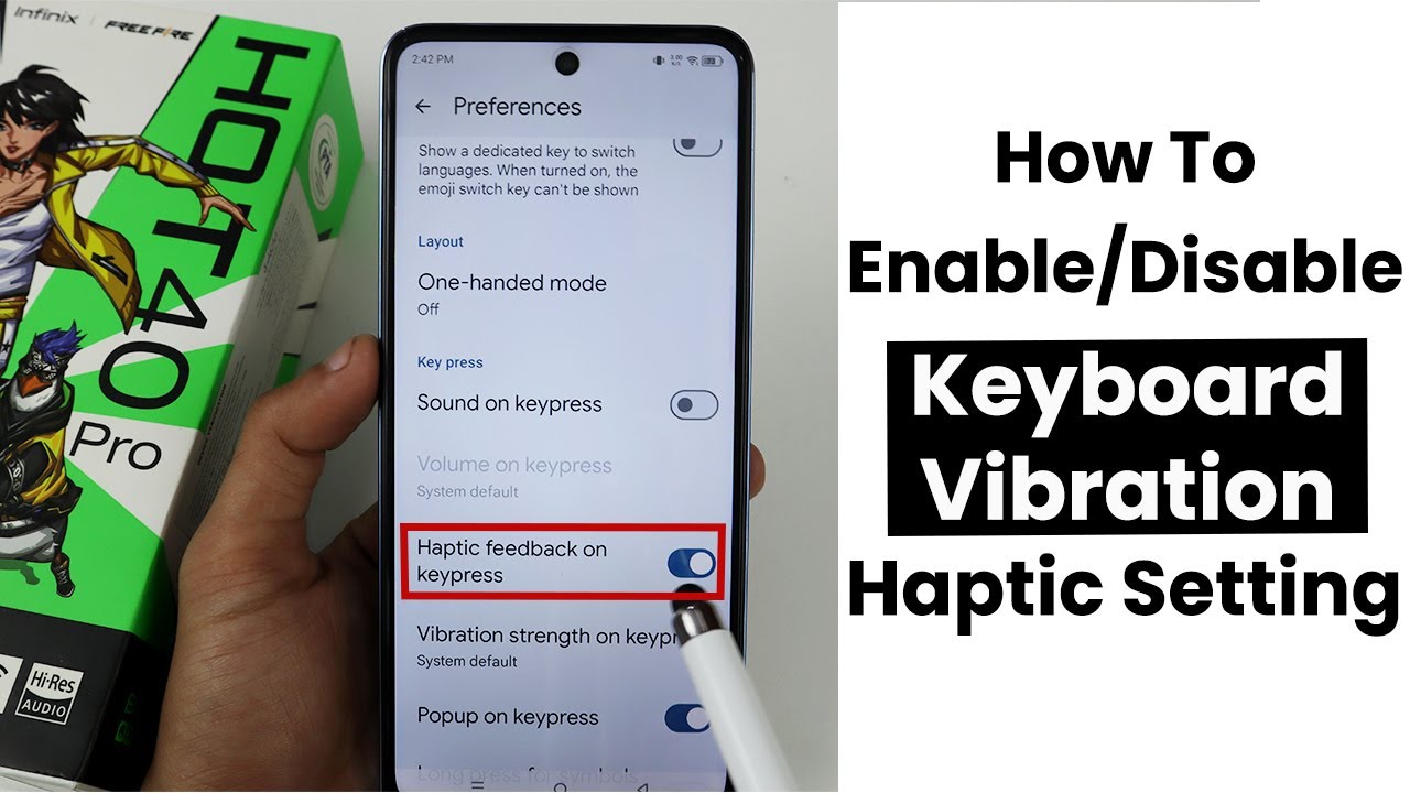 Enable Disable Keyboard Vibration In Infinix Hot 40 Pro Keyboard Haptics Settings